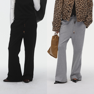 ECHOADE时髦慵懒 经典复古中低腰设计微喇裤型休闲卫裤