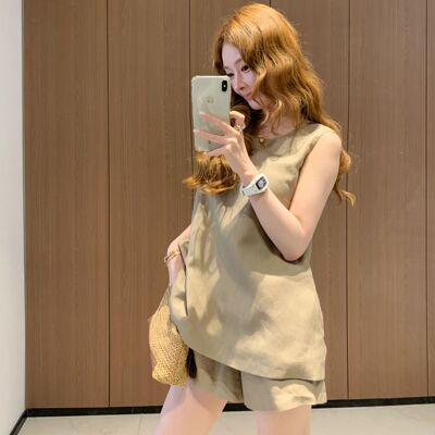 《自由自在》文文私服 显白宽松上衣+时尚短裤套装预WWX6TZ1426