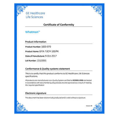 whatman玻璃纤维滤纸GF/A1820-025/047/070/090/110 /150电池隔膜