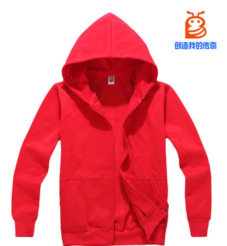 拉链加厚带帽抓绒套头外卖工作衫班服纯色 外套定制图片logo卫衣