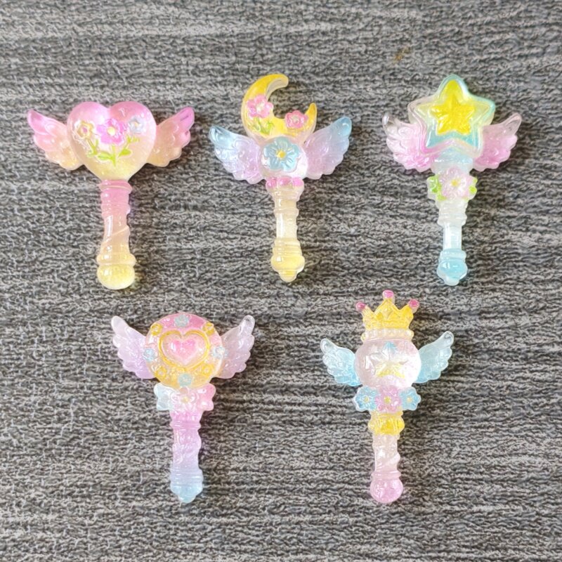 洞洞鞋配饰鞋花许愿棒天使翅膀水晶魔法棒diy鞋扣适用crocs装饰品