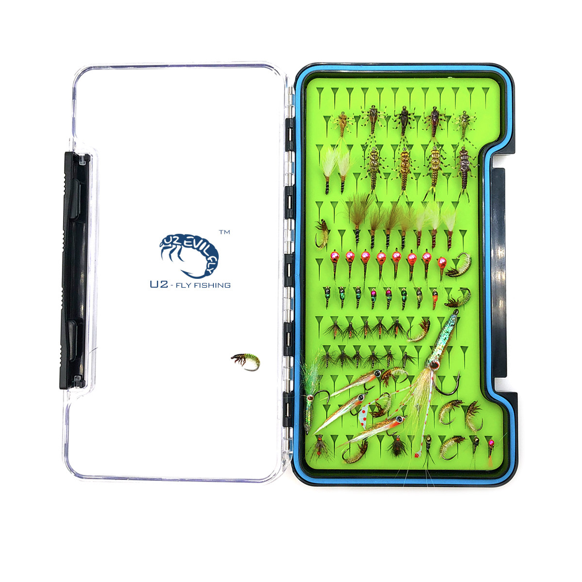 Two general -purpose flies bait box silicone flies hook box nymph hook ...