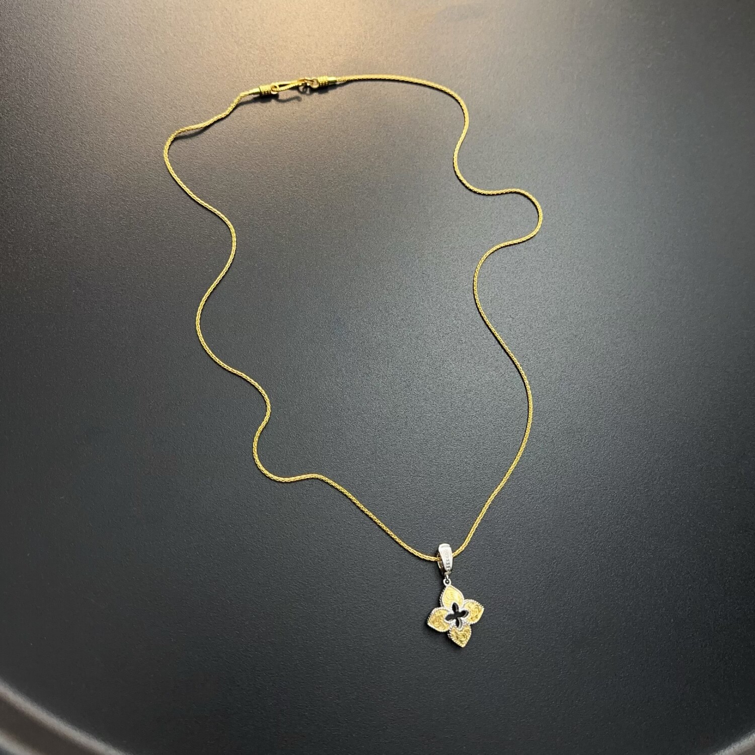 纯银吊坠项链可拆卸双色长链蛇骨链毛衣链高级感925纯银饰品