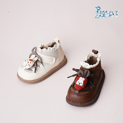 巴托童鞋 25冬季新品 防水短靴宝宝儿童薄绒软底防滑棉鞋MK25536X