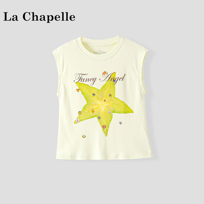 La Chapelle【拉夏贝尔】夏季时尚女童杨桃星星印花背心T恤LD3102