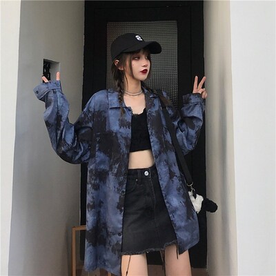 翻领长袖衬衣学生潮男女款