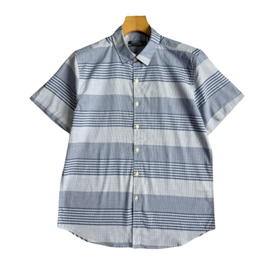 妞妞家夏季新品男女同款棉质条纹经典老钱风衬衫8524