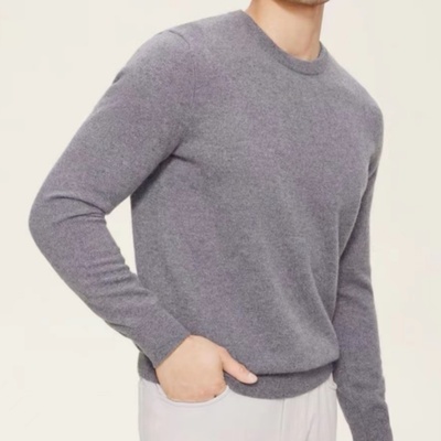 妞妞家秋冬新品男士圆领简约时尚百搭圆领长袖羊绒长袖毛衣2382