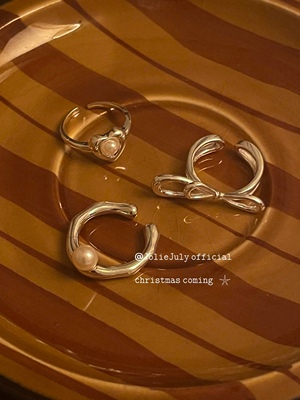 JolieJuly韩国代购 925纯银爱心戒指可调节甜美防敏戒指指环