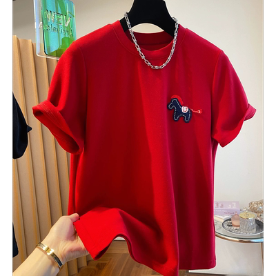 【限时优惠】德绒小马刺绣T恤