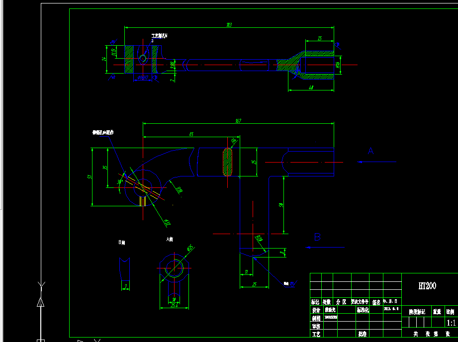 手柄(C1318自动车床) 钻16孔工艺及夹具设计2D图机械CAD+说明图纸
