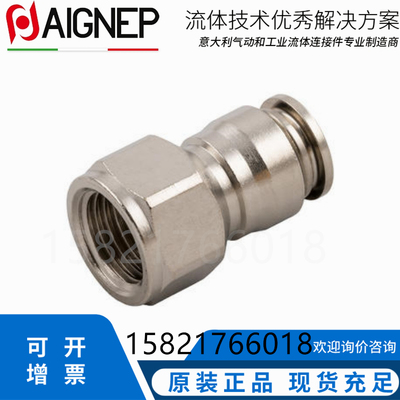 AIGNEP气动快速接头内螺纹直通全铜镀镍快插气管接头 安耐 57030