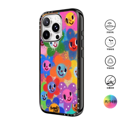 香港代购Casetify Happy Flowers-适用苹果手机iPhone17/16/15/14/13/12/Pro/Max手机壳