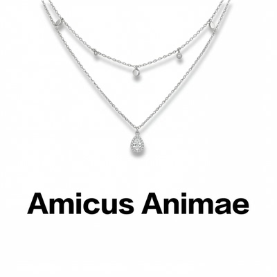 AmicusAnimae满钻水滴锁骨链