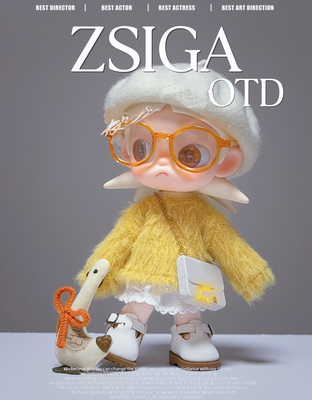 zsiga娃衣毛衣套装1/8娃衣黄色帽子嘎子姐针织帽超萌衣服亮色穿搭