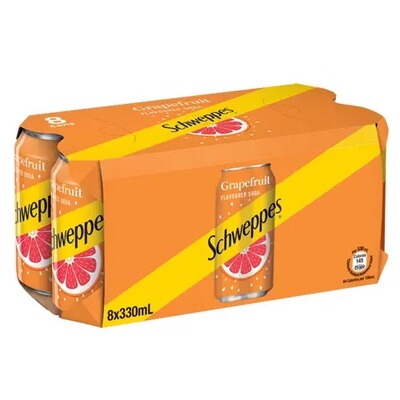 港澳版Schweppes进口玉泉西柚味汽水苏打饮料330ml*24罐碳酸汽水