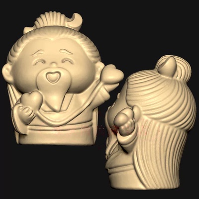 爱心月老姻缘三维立体图圆雕图纸stl文件雕刻机3d模型209