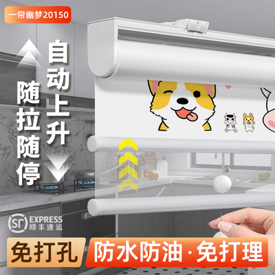 厨房印图弹簧帘窗帘遮光2026新款