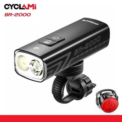CYCLAMI Bicycle Light BR 2000 Lumens LED Rechargeable Set Ro
