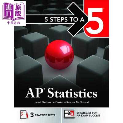 进口原版 *2025新版五步速成系列 AP考试统计学 5 Steps to a 5 AP Statistics Student edition 英文原版进口图书   McGraw-Hill