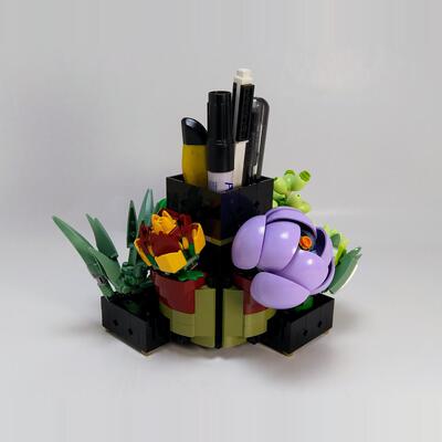 小颗粒积木电子版搭建步骤图纸10309备用版本笔筒MOC-151515