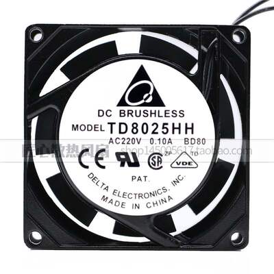 台达 TD8025HH AC 220V 0.07A 8CM 交流散热风扇 金属框 全新风机