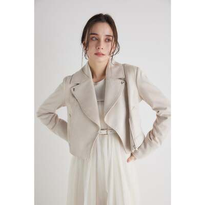 日单通勤麂皮翻领机车短夹克女