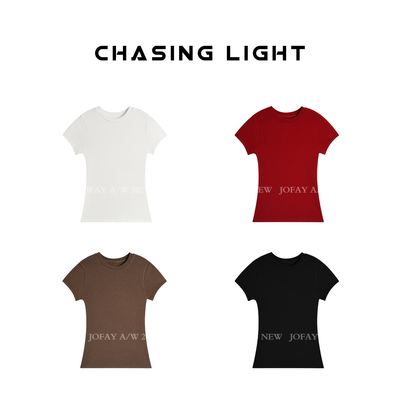 小侨jofay 时髦短袖 纯色基础T T0958