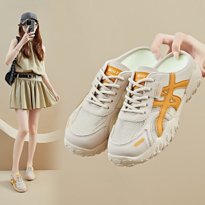 ins韩版新款半托老爹鞋女2025夏季学生休闲鞋网面透气rd1805