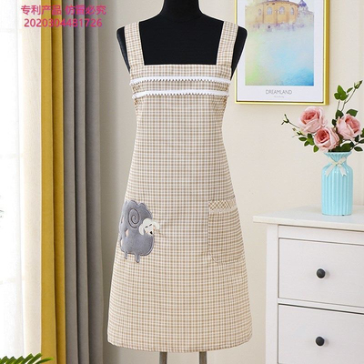 双层围裙女时尚轻微防水防油污工作洋气可爱耐磨厨房家用围裙