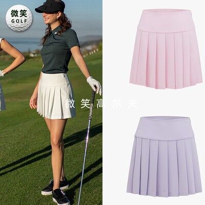 2025春韩国代购FairLiar时尚高腰高尔夫服装女士百褶半身短裙GOLF