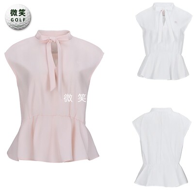 2026夏韩国代购FairLiar荷叶边蝴蝶结高尔夫服装女士时尚无袖T恤