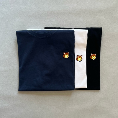 小狐狸短袖new fox head patch t-shirts男女短袖100% cotton纯棉