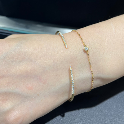 Marisol天然钻石百搭开口手镯