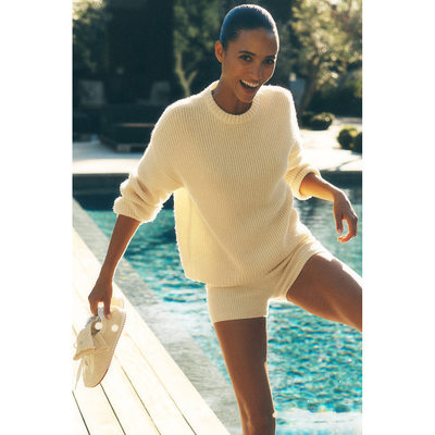 alo新款罗纹圆领保暖毛衣