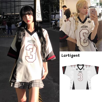 特价韩系球衣风lartigent短袖t女