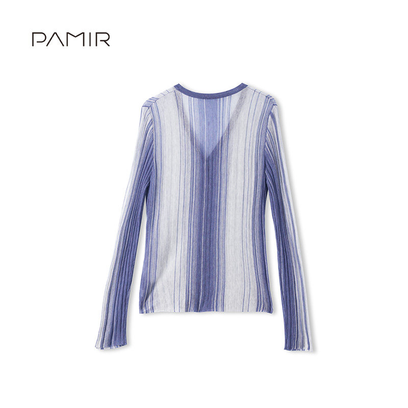 PAMIR秋冬新款女V领精纺水溶羊毛休闲针织衫 PZ500