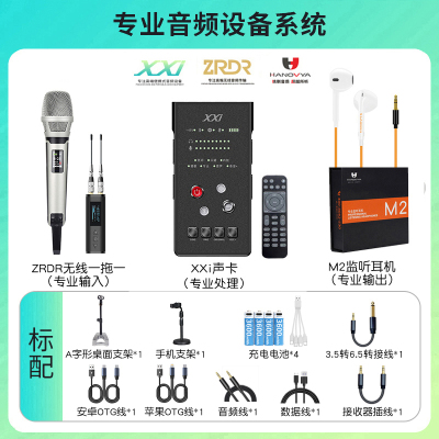 ZRDR S1000RR无线话筒 XXI声卡户外手持专业级动圈话筒麦克风套装