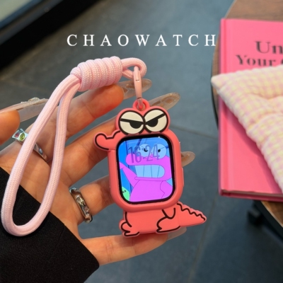 粉鳄鱼挂绳式适用于苹果手表s11保护壳iwatchs987s10代se软套硅胶