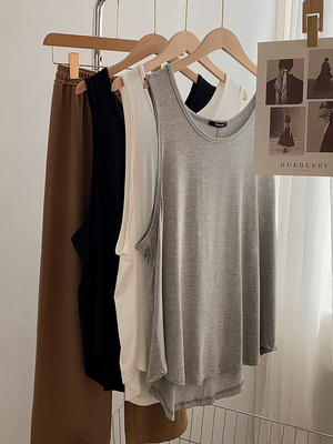 莫代尔背心女宽松大码纯欲风垂感性感欧美夏装新款舞蹈服瑜伽服