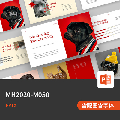 【PPT-M050】欧美萌宠物行业医院服务猫狗动物大气PPT模板高端