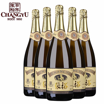 张裕苹果起泡酒张裕婚庆起泡酒1500毫升6瓶箱 比赛庆祝喷射汽泡酒