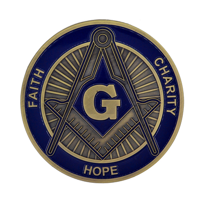 共济会圆形锌合金汽车尾标装饰贴