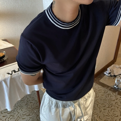 INTENSE韩系轻熟正肩针织T恤男士