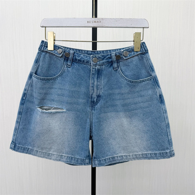 fei●2026夏季新品 牛仔短裤女复古高腰显瘦直筒休闲阔腿裤6311