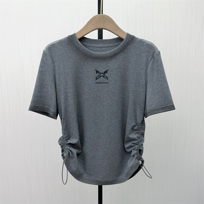 香●2026春季新品 印花短袖T恤女正肩修身显瘦休闲打底衫上衣1576