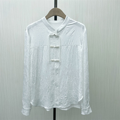 芭●2025秋季新品 新中式盘扣衬衫女小众别致宽松长袖上衣0911