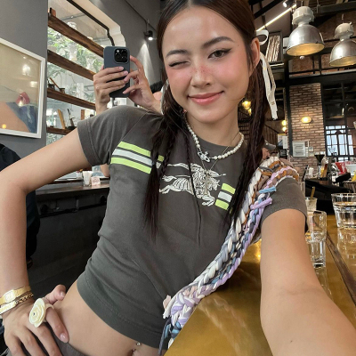 短袖常规款印花正肩短款T恤女装