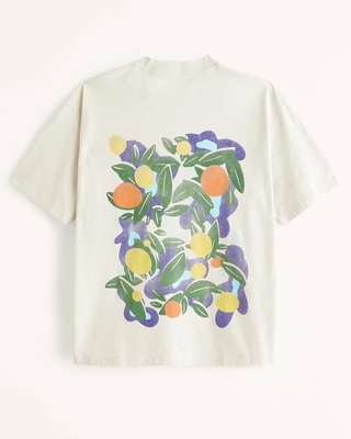 正品必保ABERCROMBIE & FITCH印花棉质休闲T恤（假一罚四）限量版