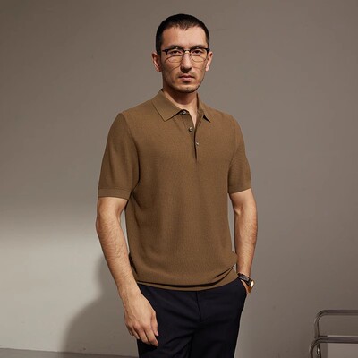 MZT05051 茉莉雅集 解放双手可机洗精纺全羊毛蜂窝针POLO短袖